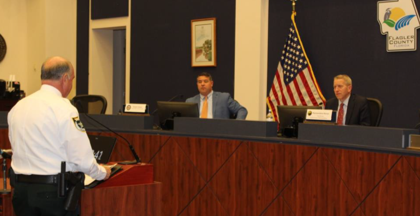 Flagler County Sheriff Rick Staly; Director of Communications Christina ...