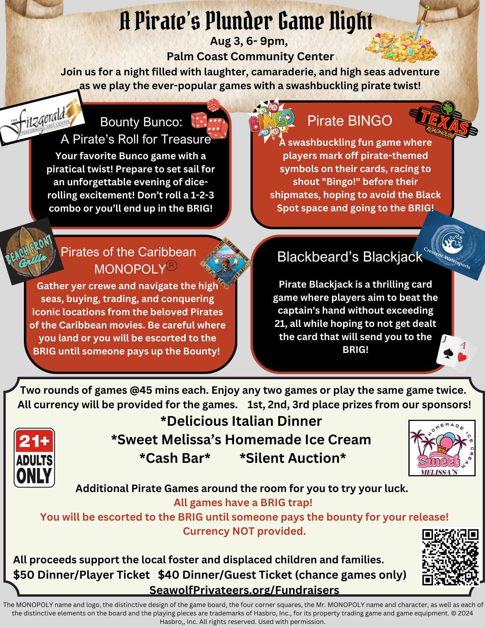 Pirate’s Plunder Game Night to Benefit Local Foster Children Held by ...