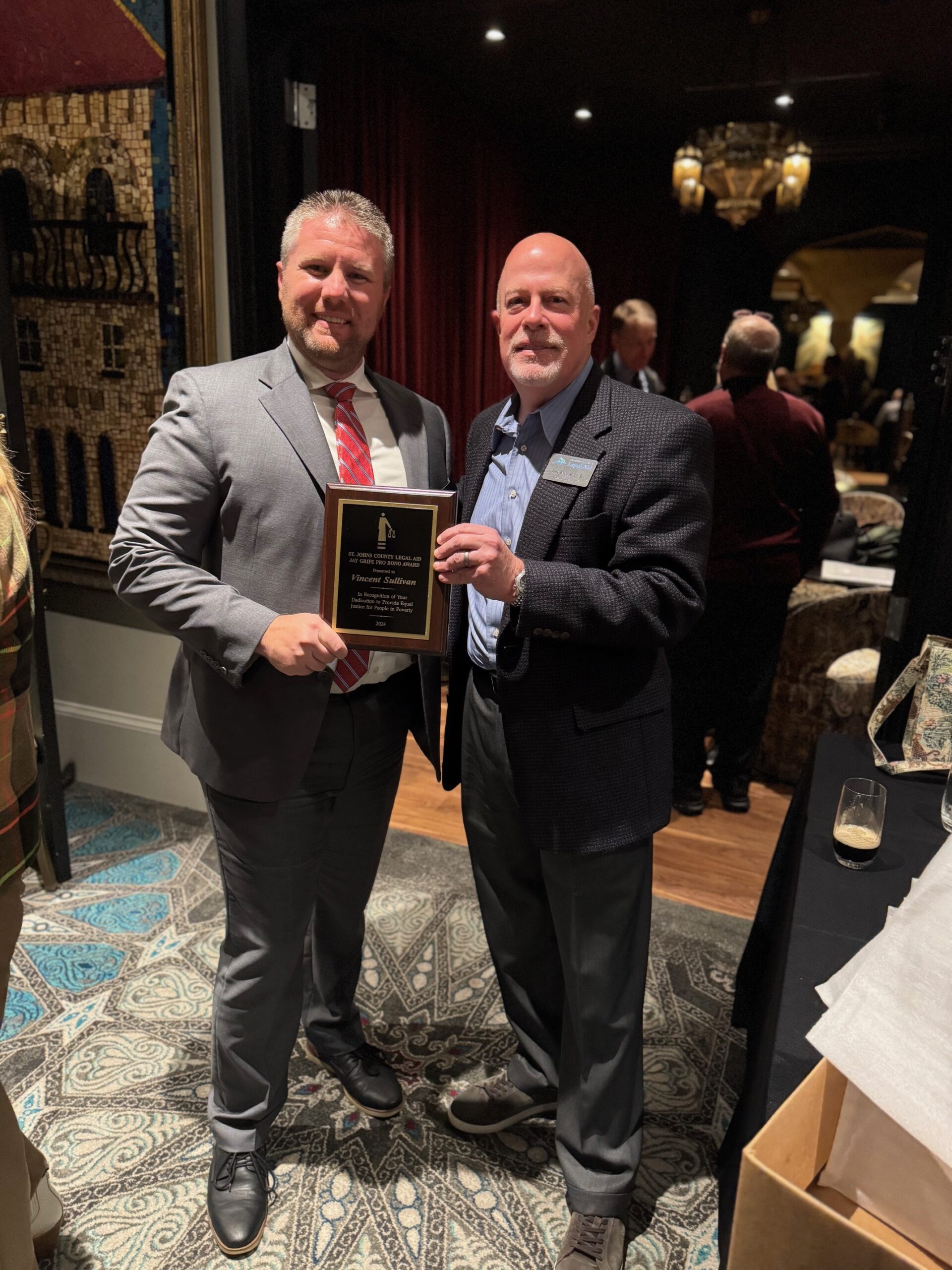 Attorney Vincent Sullivan Receives Jay Grife Pro Bono Award for Seventh Consecutive Year